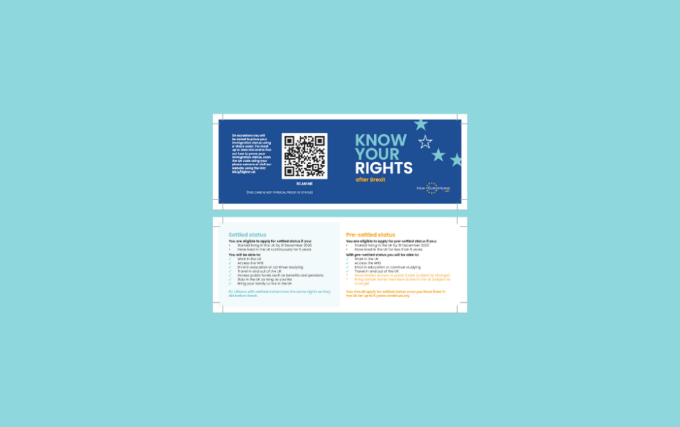Know Your Rights cards - NewEuropeans UK